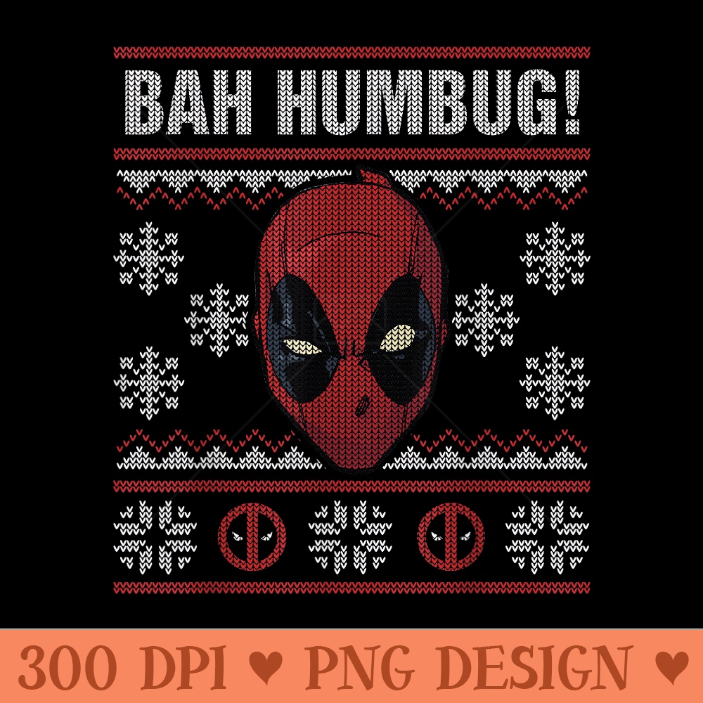 Marvel Deadpool Bah Humbug Holiday - Clipart PNG - Inspire Uplift