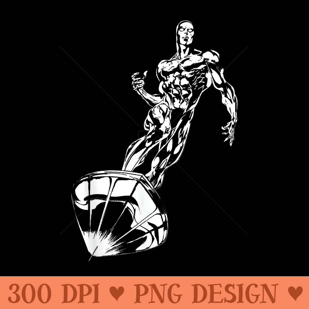 Marvel Comics Retro Classic Silver Surfer Full Body Portrait | Inspire ...