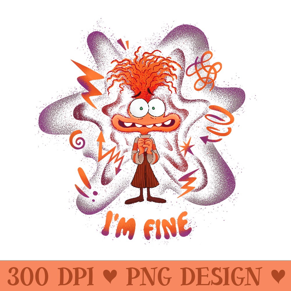 Disney Pixar Inside Out 2 Im Fine Emotional Anxiety Poster - | Inspire ...