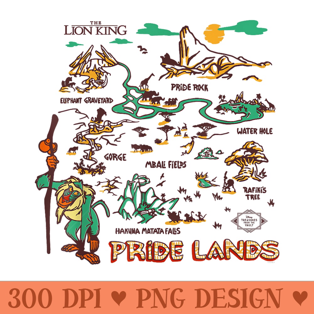 Disney The Lion King Rafiki Pride Lands Map - Free PNG downl | Inspire ...