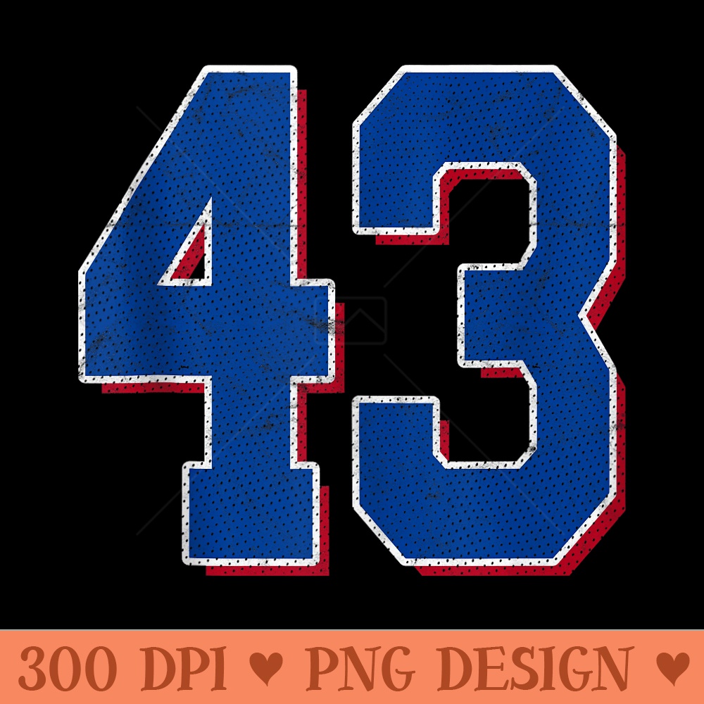 Number 43 Numbered Uniform Sports Team Jersey 43rd Birthday | Inspire ...