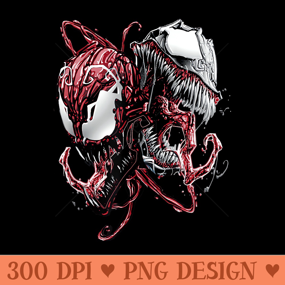 Marvel Comics Venom And Carnage Split Villain Portrait - PNG | Inspire ...