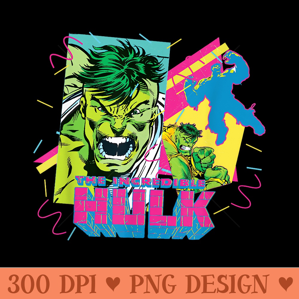 Marvel The Incredible Hulk Retro 90s - PNG design downloads | Inspire ...