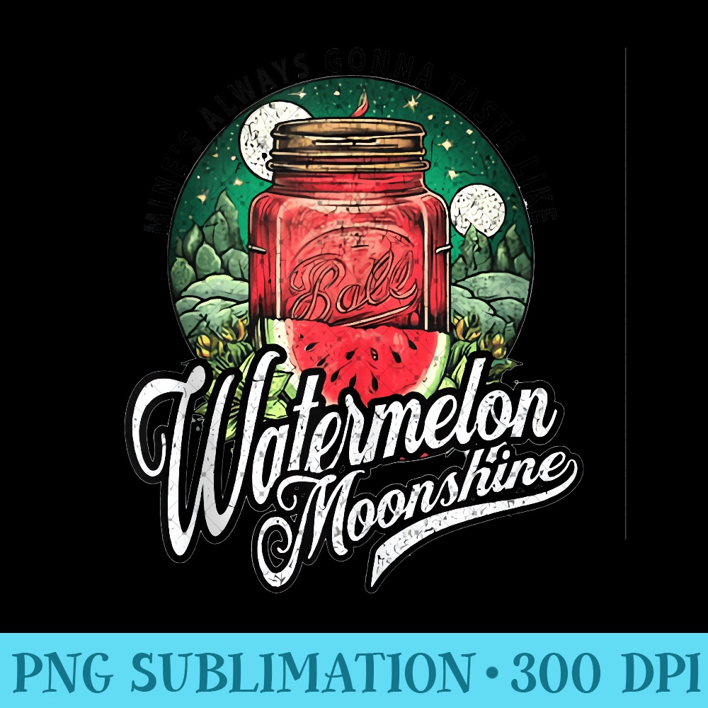 Watermelon Moonshine Retro Country Music - Printable PNG Gra | Inspire ...