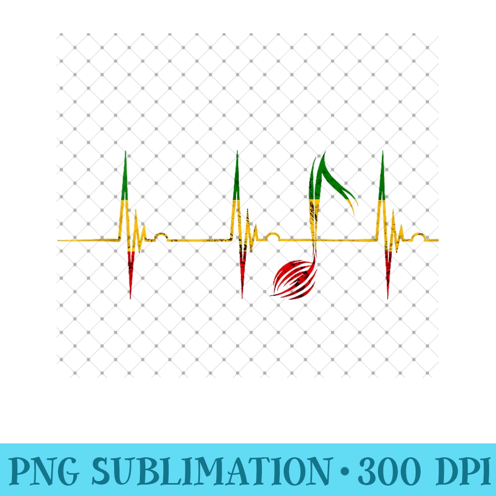 Rasta Reggae Music Note Heartbeat EKG Pulse Rastafari Roots | Inspire ...