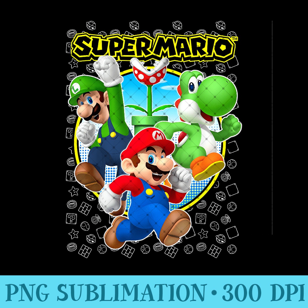 Nintendo Super Mario Luigi Yoshi Circle Jump T- - Ready To P | Inspire ...