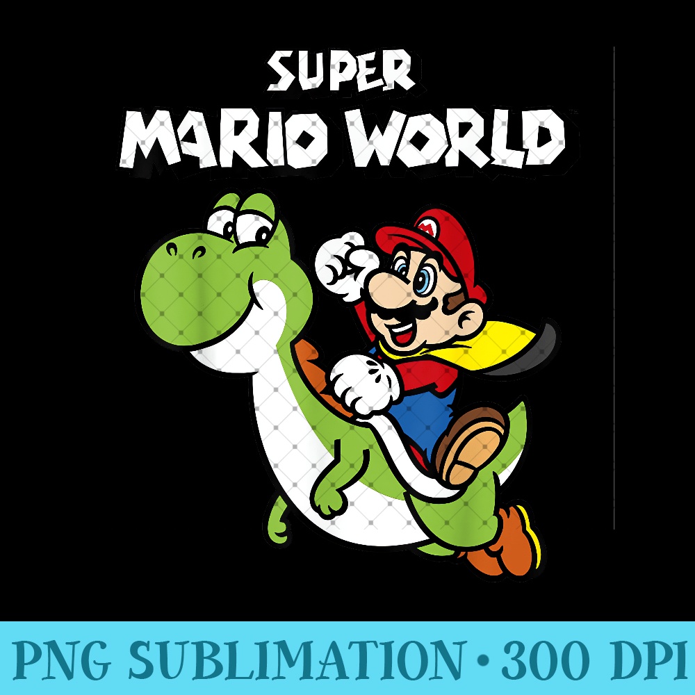 Super Mario Yoshi & Mario Text Poster - PNG Graphics | Inspire Uplift