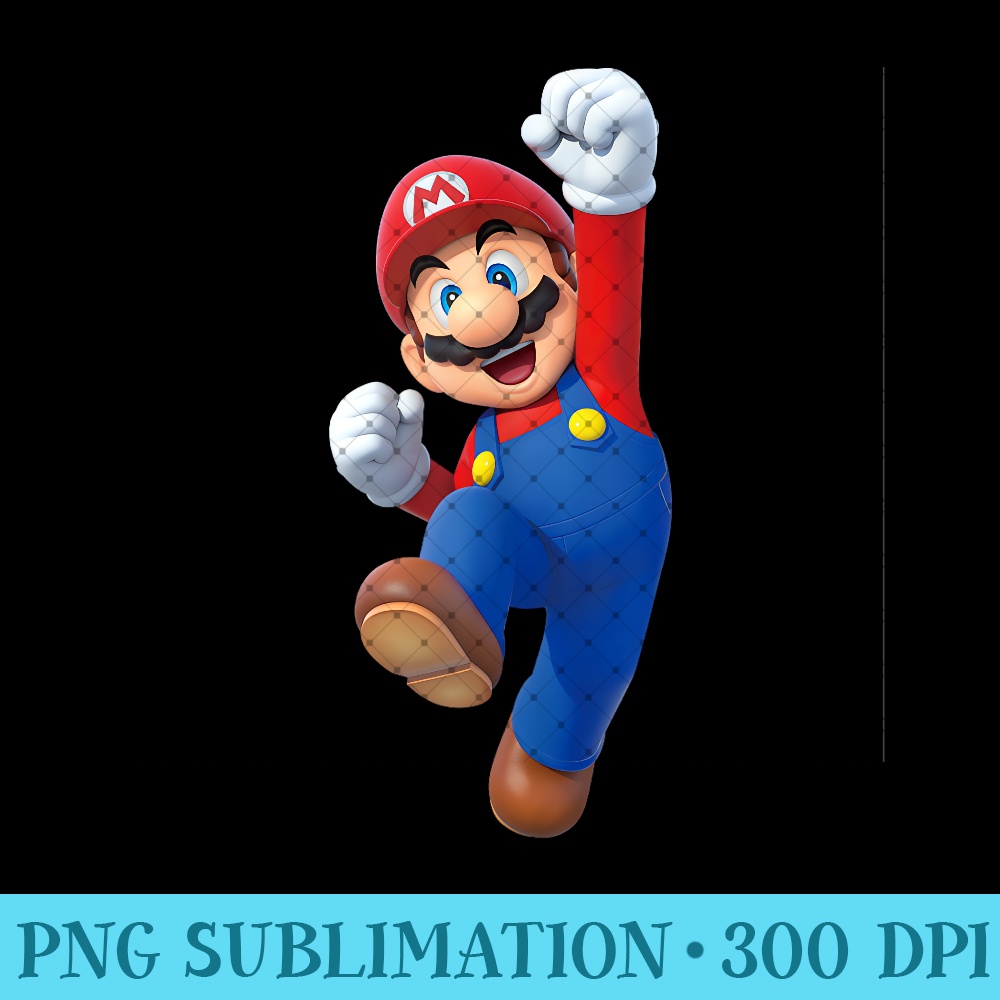 Super Mario Jumping 3D Poster - High Resolution PNG Designs | Inspire ...