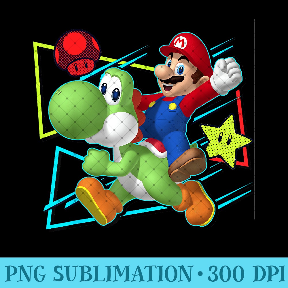 Super Mario Yoshi & Mario Triangle Portrait - PNG Clipart | Inspire Uplift