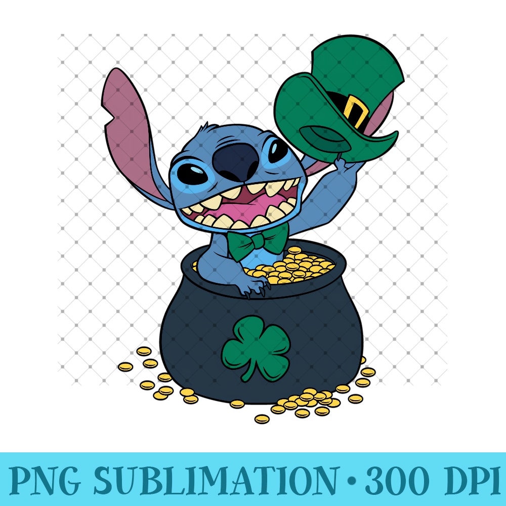 Disney Stitch Pot of Gold Shamrock St. Patrick's Day - Print | Inspire ...