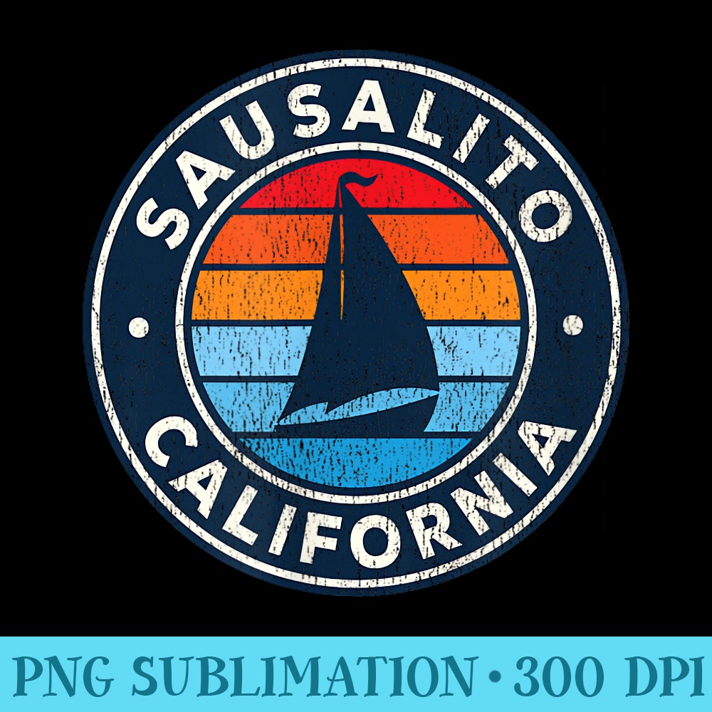 Sausalito California CA Vintage Sailboat Retro 70s - Printab | Inspire ...
