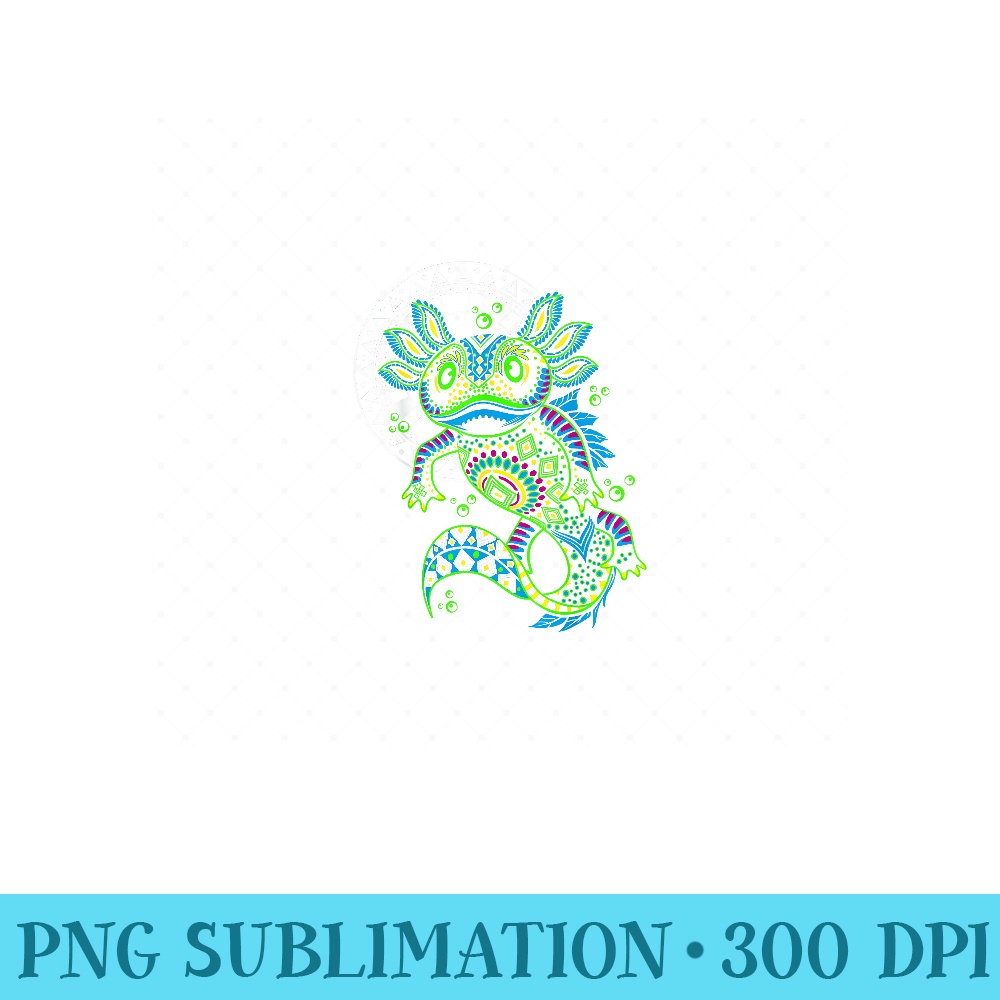 Axolotl Ajolote Huichol Azteca Mexico - PNG design assets | Inspire Uplift