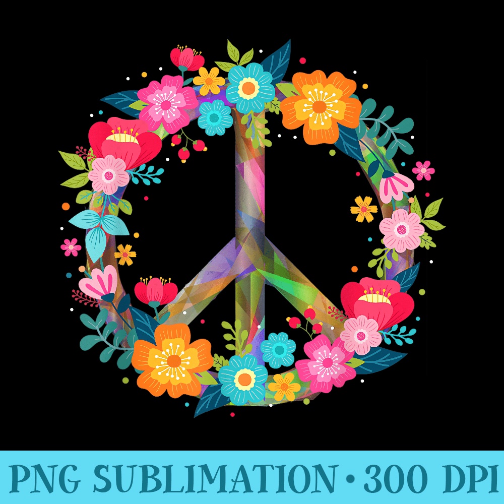 Peace Love Hippie Tie Die 60s 70s - PNG Prints | Inspire Uplift