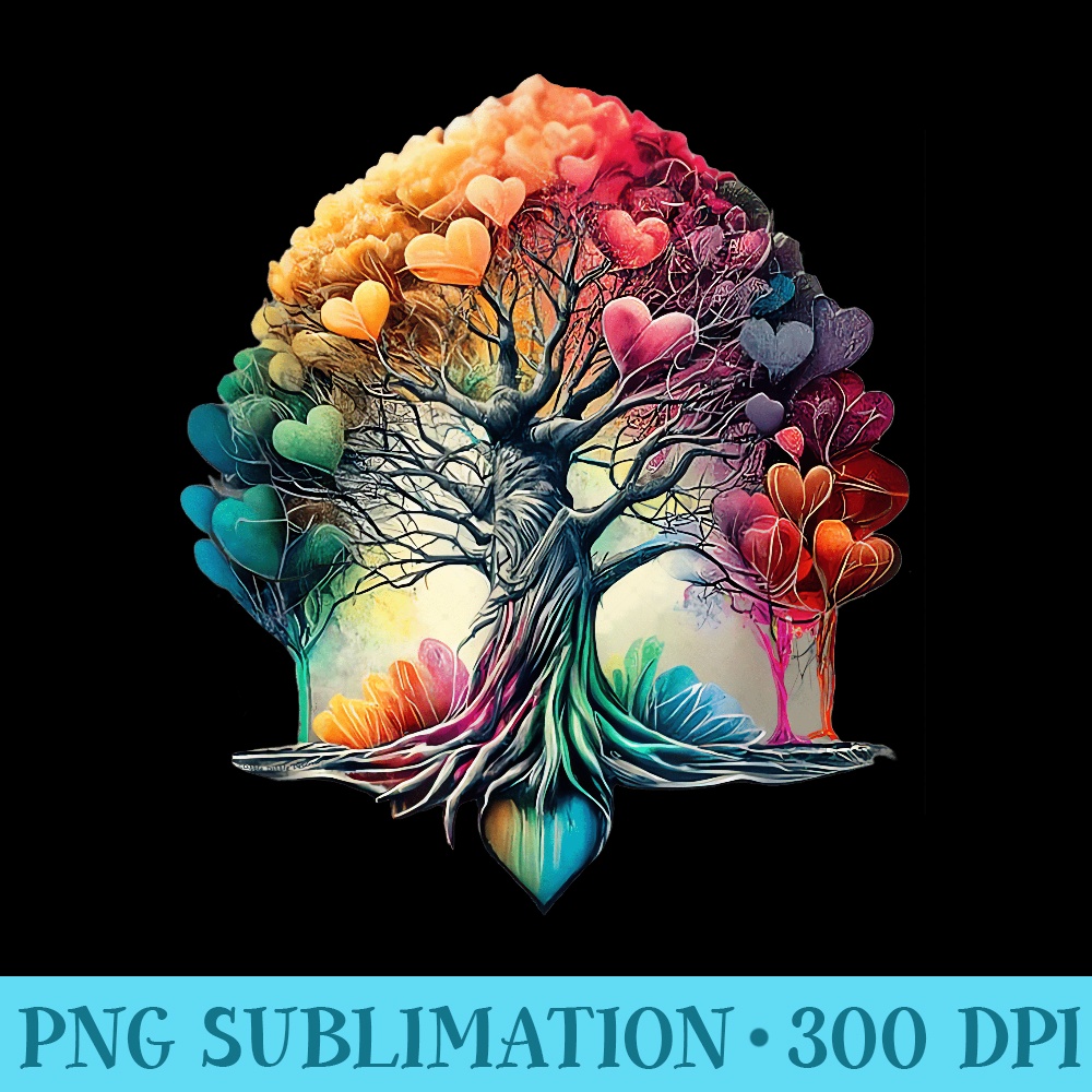 Heart Filled Tree 60s 70s Vibe Celtic Beautiful Tree - Moder | Inspire ...