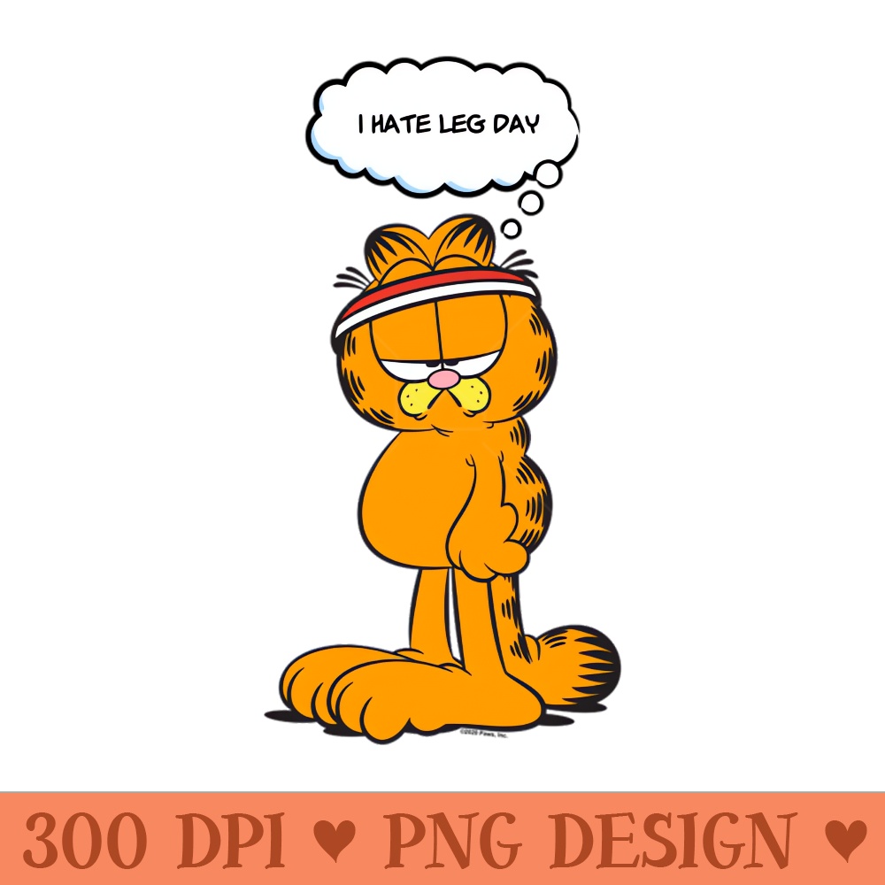 Garfield I Hate Legs Day Work Out Garfield - Digital PNG Dow | Inspire ...
