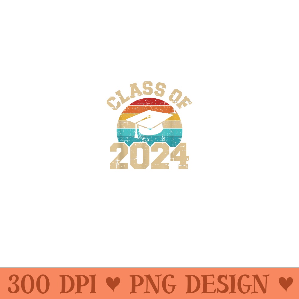 Class of 2024 graduation hat retro - PNG Graphics | Inspire Uplift