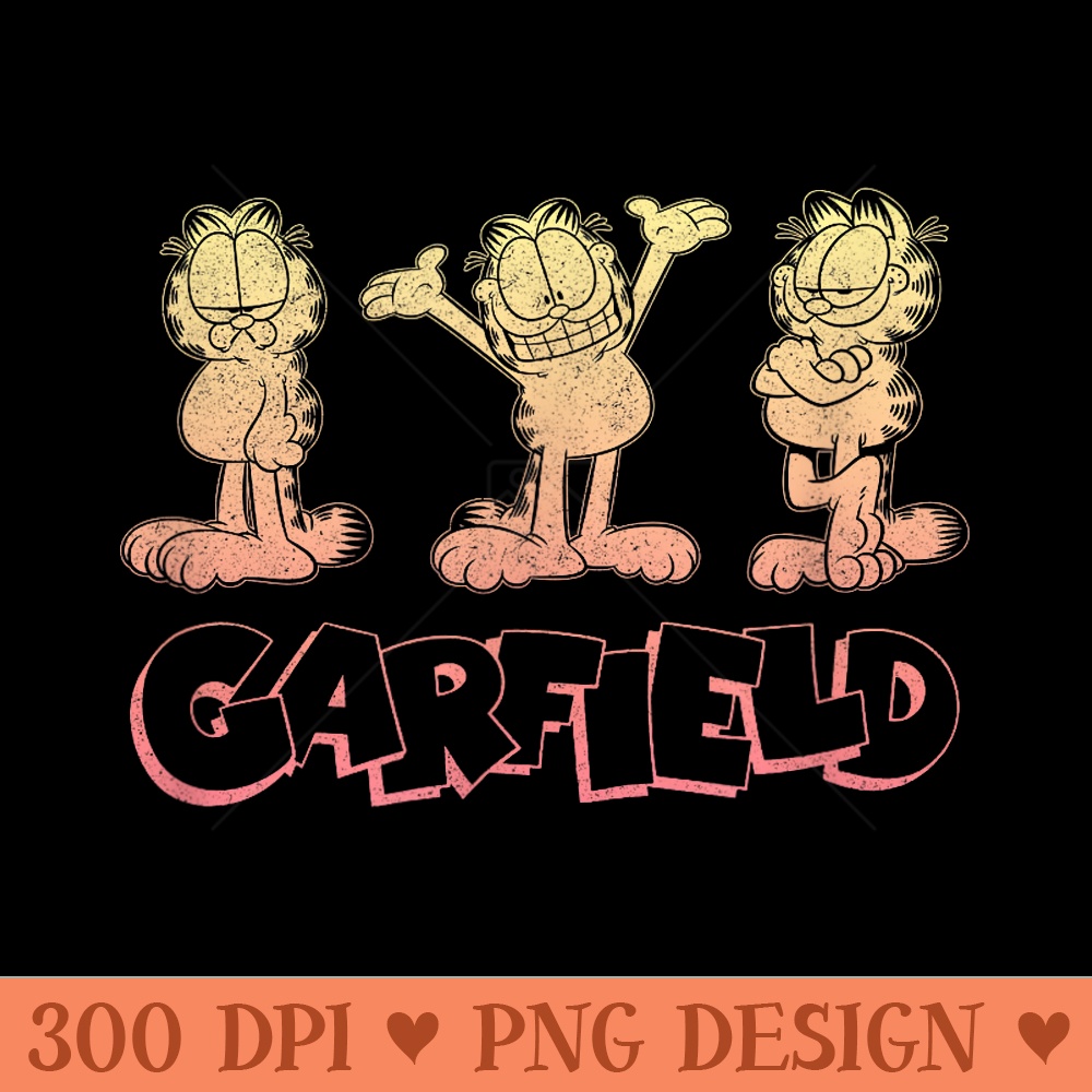 Garfield Triple Garfield - High Resolution PNG Designs - Inspire Uplift