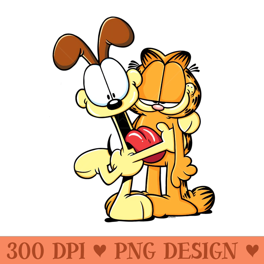Garfield Odie Hugging Garfield - Digital PNG Downloads - Inspire Uplift