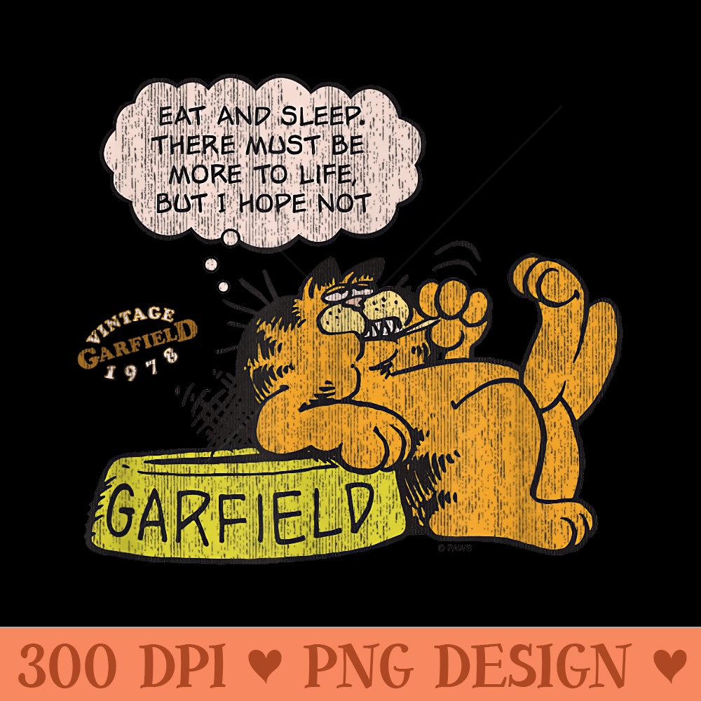 Garfield Eat and Sleep - PNG Prints | Inspire Uplift