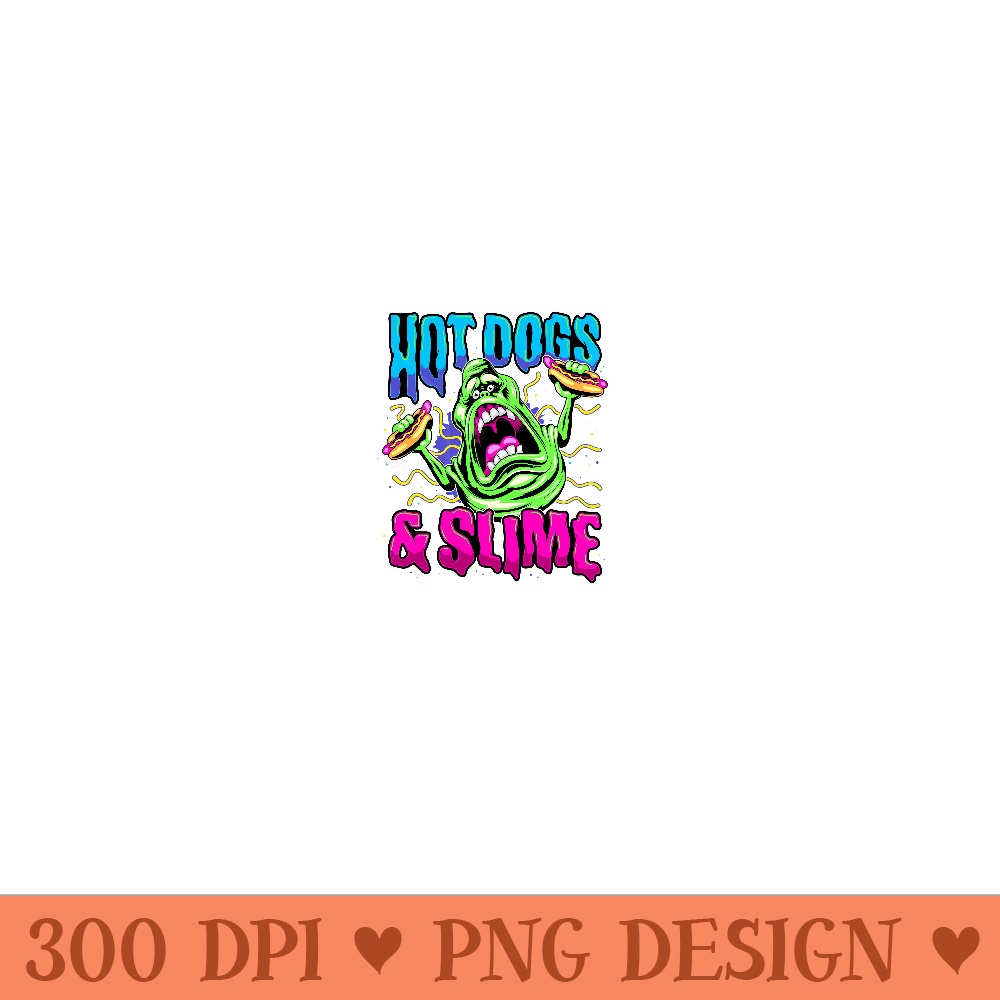 Ghostbusters Vintage Slimer Retro Hot Dogs Slime Logo - PNG | Inspire ...
