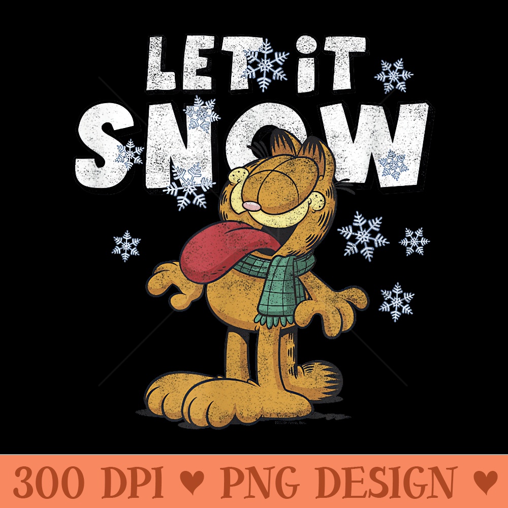 Garfield Let It Snow Garfield Snowflakes - PNG Art Files | Inspire Uplift
