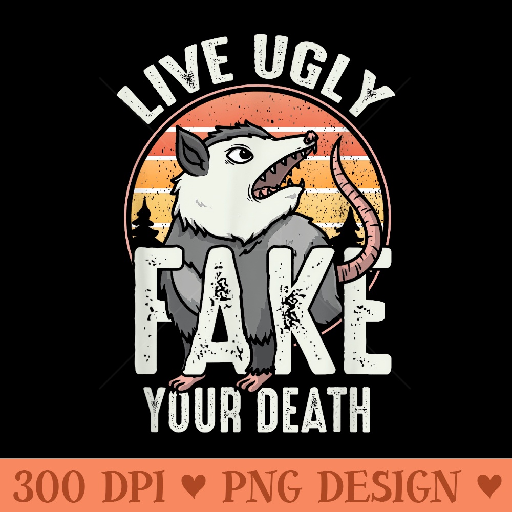 Funny Opossum Live Ugly Fake Your Death Possum - Unique PNG | Inspire ...