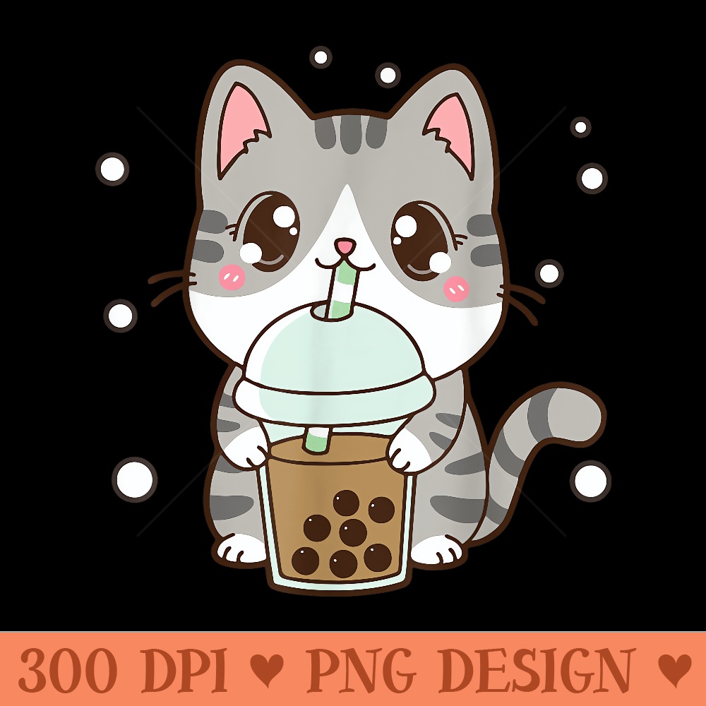 Cute Cat Boba Bubble Tea Kawaii Anime Youth n Girls - PNG do | Inspire ...