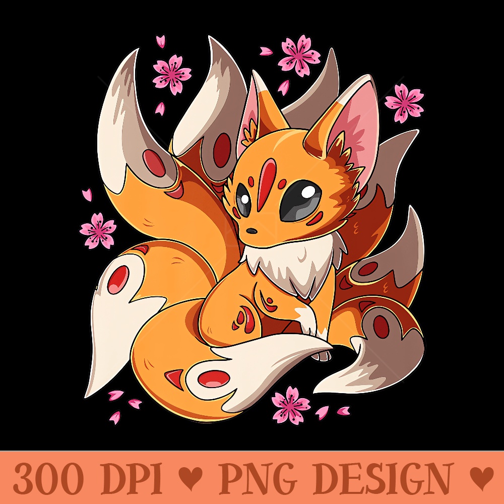 Kawaii Kitsune Fox Japanese Nine Tailed Fox Magical Creature | Inspire ...