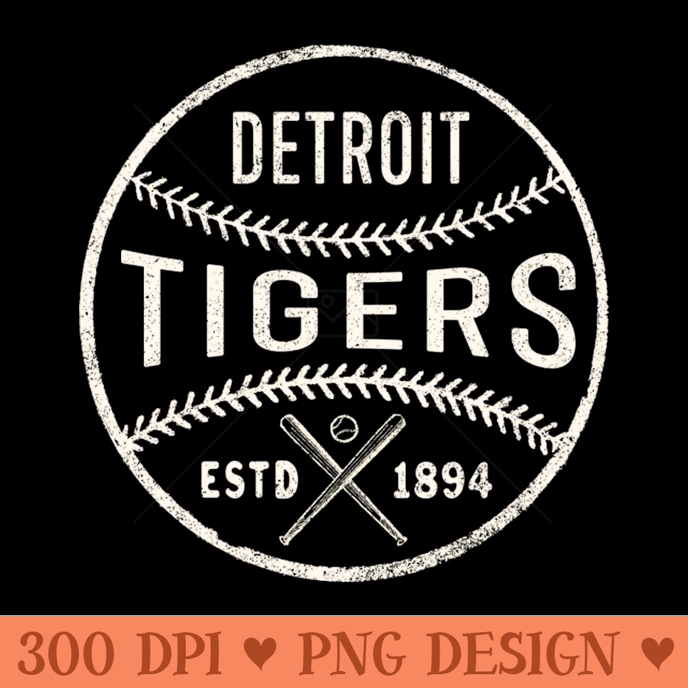 Vintage Detroit Tigers by Buck - Exclusive PNG designs | Inspire Uplift