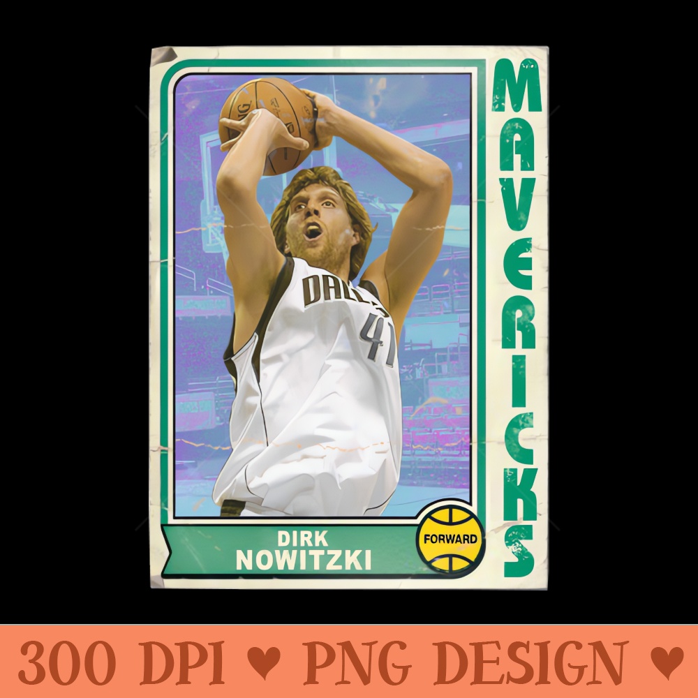 Retro Dirk Nowitzki Trading Card - Transparent PNG download | Inspire ...