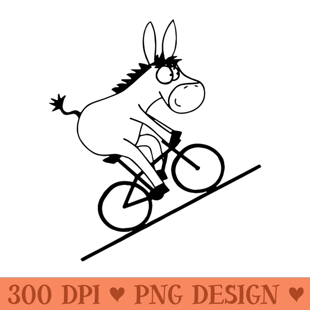 Donkey Riding Bicycle - Clipart PNG - Inspire Uplift