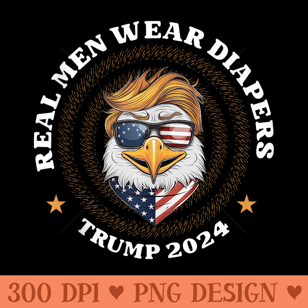 Real Men Wear Diapers Trump 2024 Funny Trump Meme Diapers - | Inspire ...