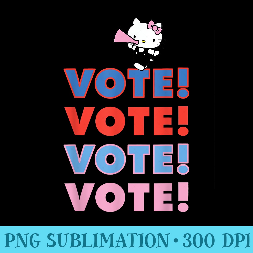 Hello Kitty Vote Cheer Rally - PNG Prints | Inspire Uplift
