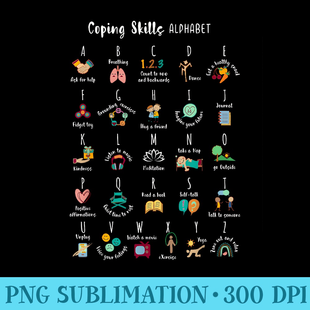 ABC Coping Skills Alphabet Self Care Mental Health Awareness | Inspire ...