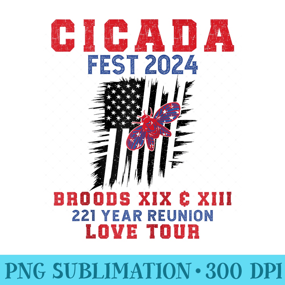 design Cicada Tour 2024 Cicadas Insect Brood 2024 USA Flag Z | Inspire ...