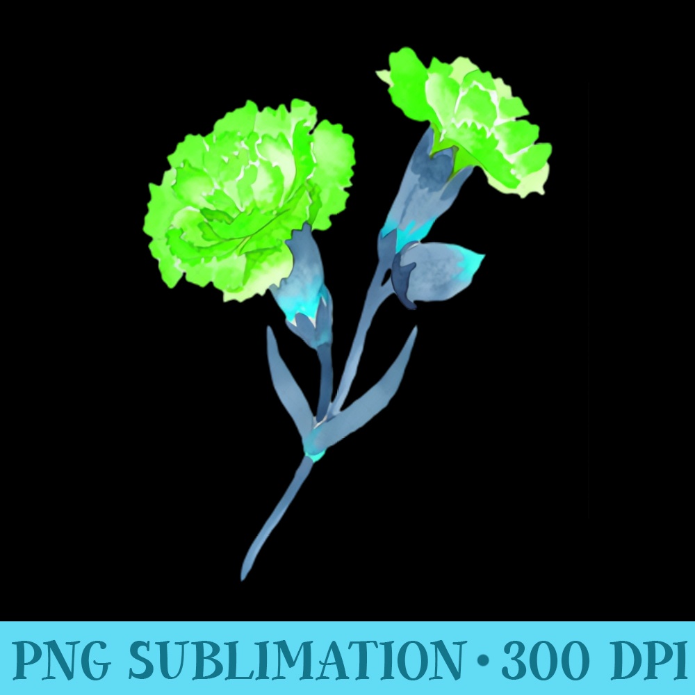Green Carnation Transgender Support Flower - Printable PNG G | Inspire Uplift