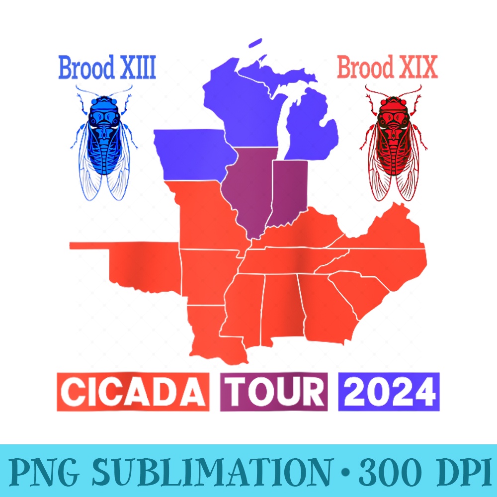 Cicada Tour 2024 Cicada Map Cicada Come Back Brood 13 17 Rag | Inspire ...
