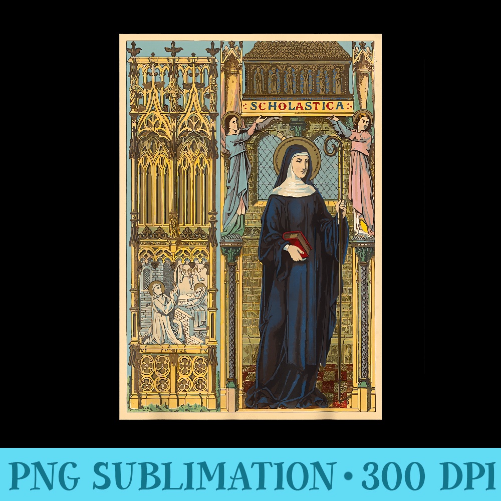 St Scholastica Benedict Catholic Saints Benedictine Vintage | Inspire ...