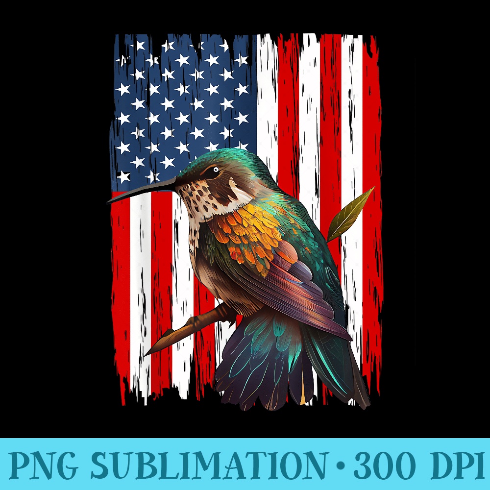 Hummingbird American Flag Bird Lover 4th Of July - PNG Downl | Inspire ...