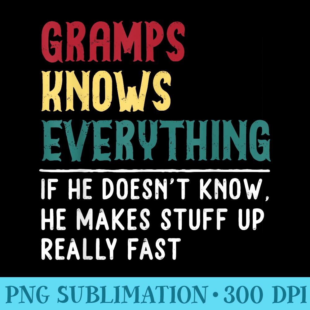 Gramps Know Everything Fathers Day for funny grandpa Gramps | Inspire ...