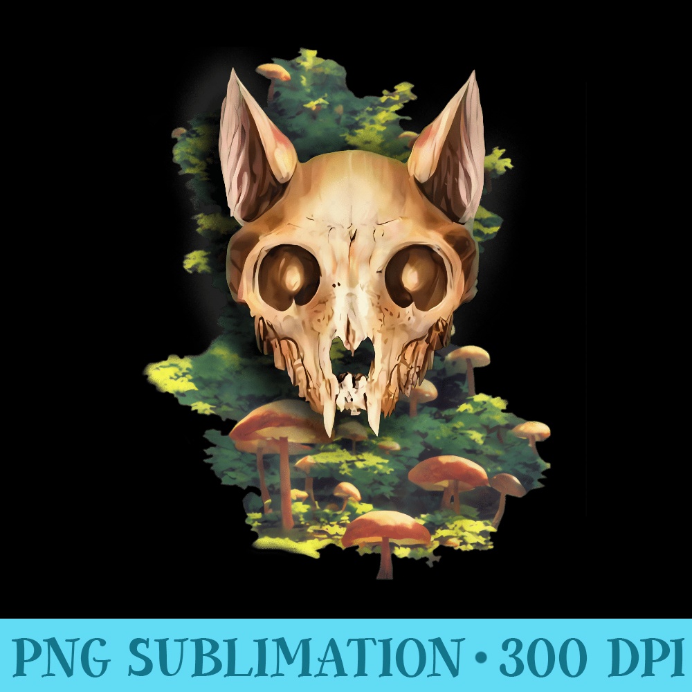 Goblincore Cat Skull Forest - PNG Download Template | Inspire Uplift