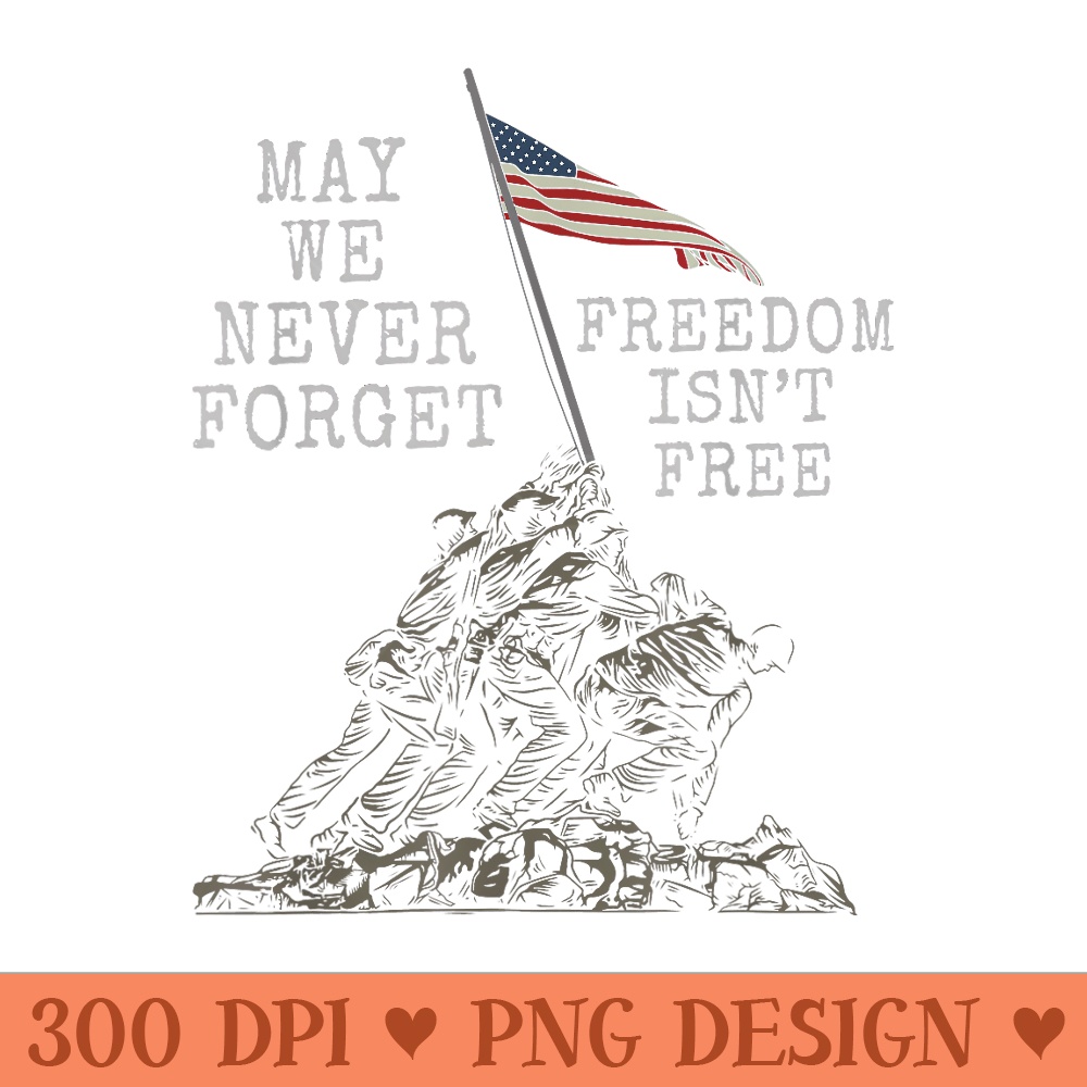 May We Never Forget Freedom Isnt Free USA Flag Veteran - Tre | Inspire ...