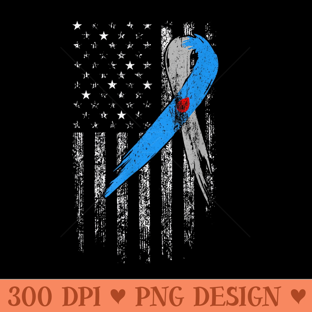 Vintage Type 1 T1D Diabetes Awareness Month Ribbon USA Flag | Inspire ...