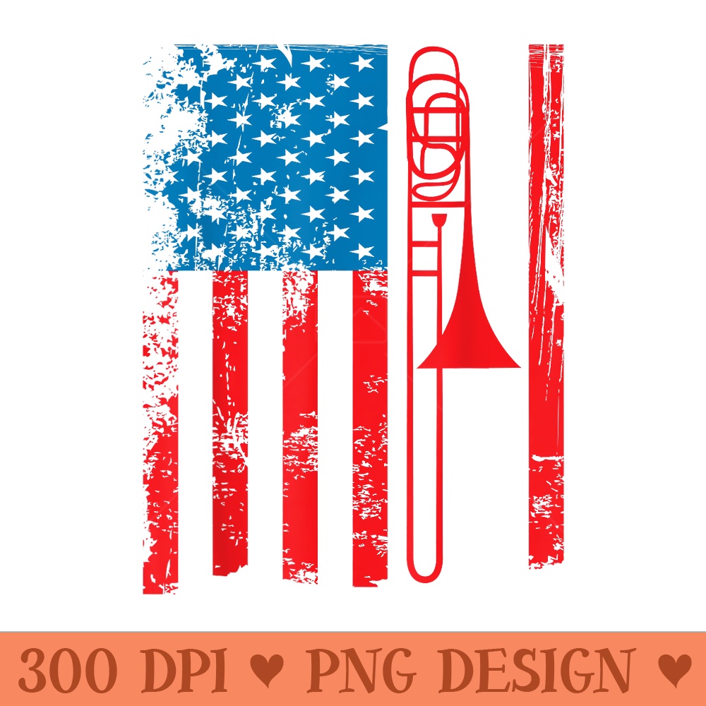 Trombone Player USA Flag Accessories for - PNG graphics | Inspire Uplift