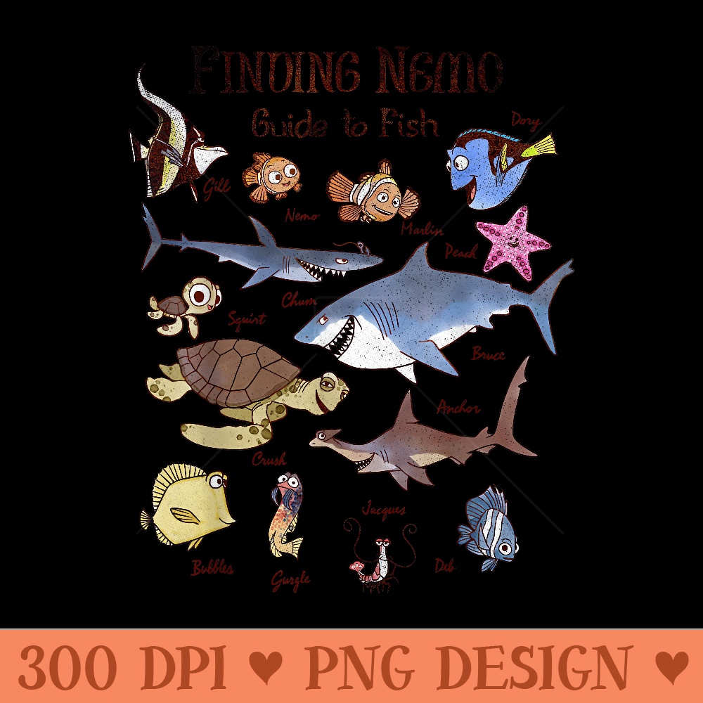 Disney Pixar Finding Nemo Guide To Fish Textbook Sketches - | Inspire ...