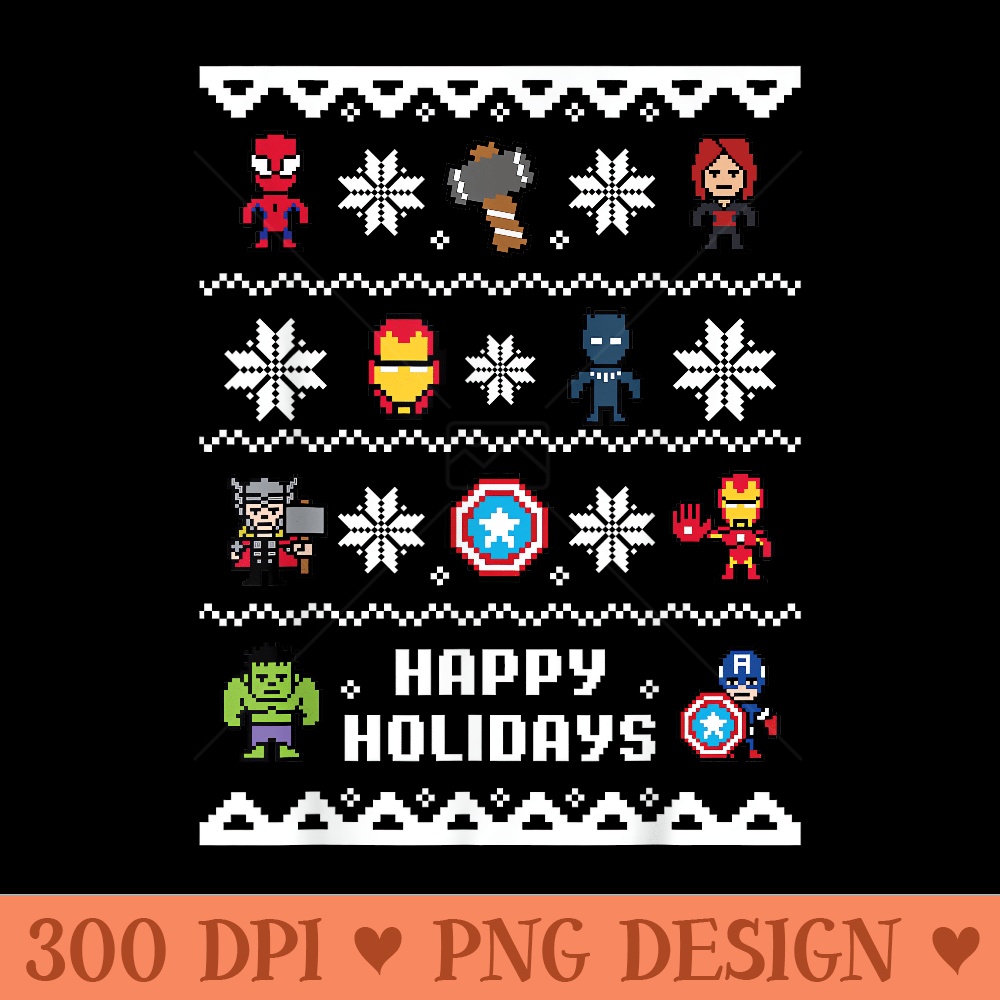 Marvel Avengers Christmas Happy Holidays - Vector PNG Clipar | Inspire ...