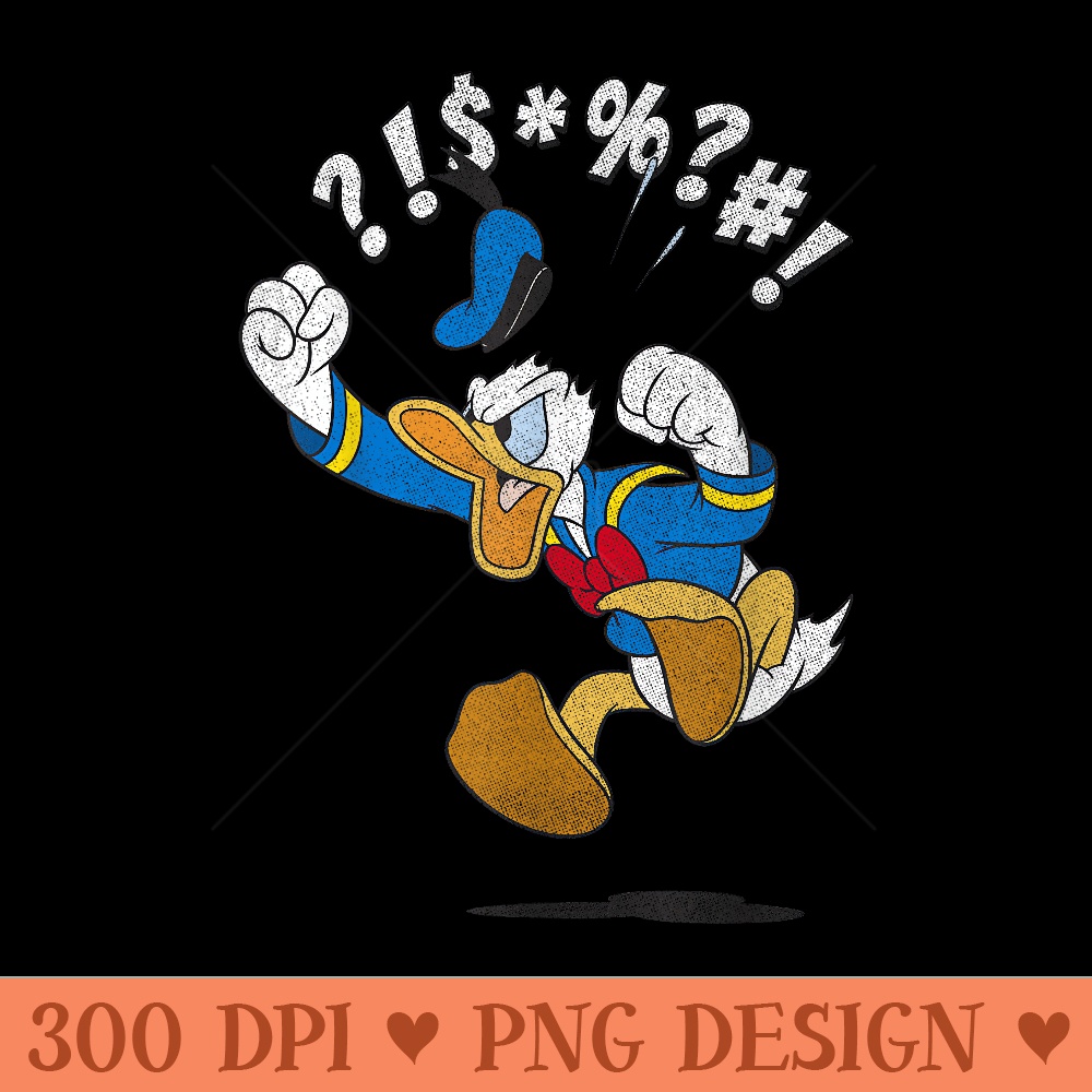 Disney Mickey And Friends Vintage Donald Duck Angry Jump - P | Inspire ...