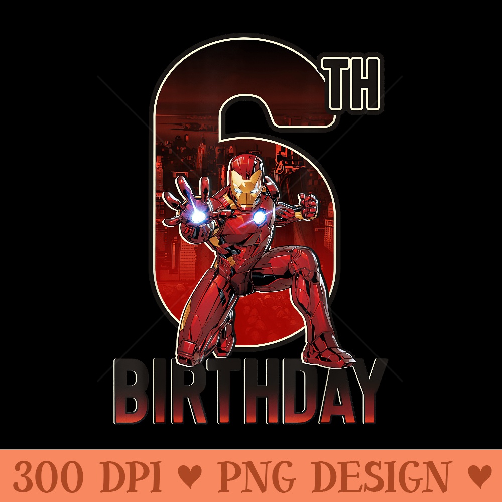 Marvel Iron Man 6th Birthday Action Pose Graphic T - Printab | Inspire ...