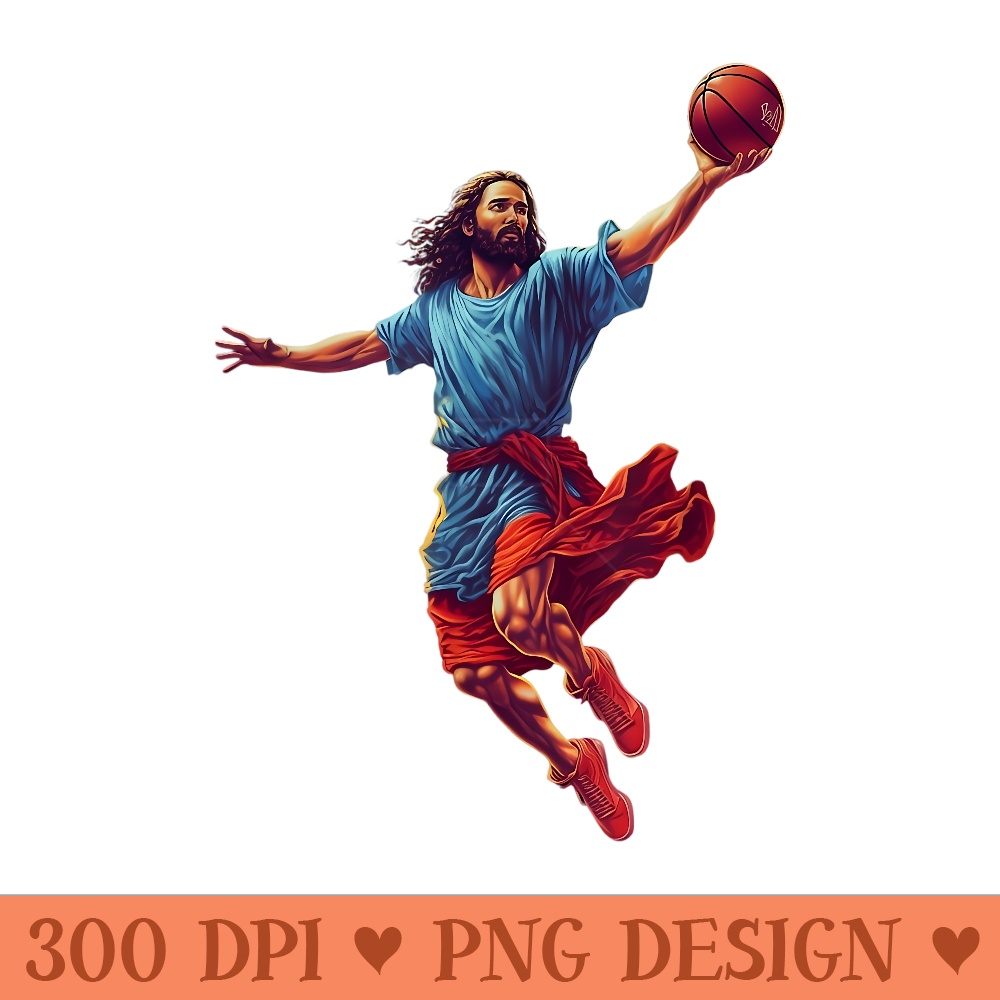 Jesus Christ Playing Basketball Funny Dunking Team Heaven - | Inspire ...