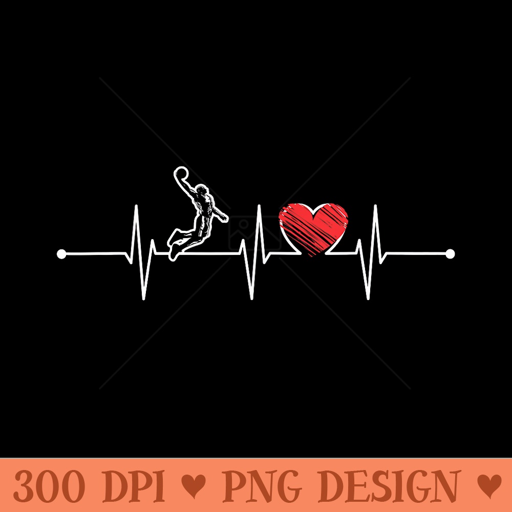 Basketball Player Heartbeat EKG Basketball Fans Lover - Digi | Inspire ...